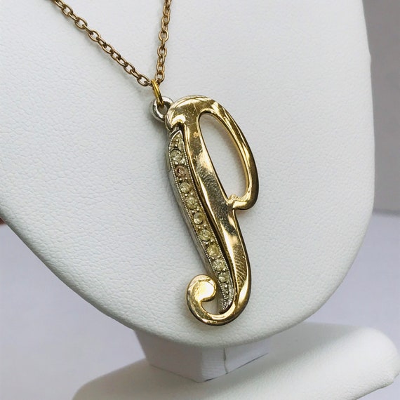 Vintage Letter P pendant - alphabet pendant - names w… - Gem