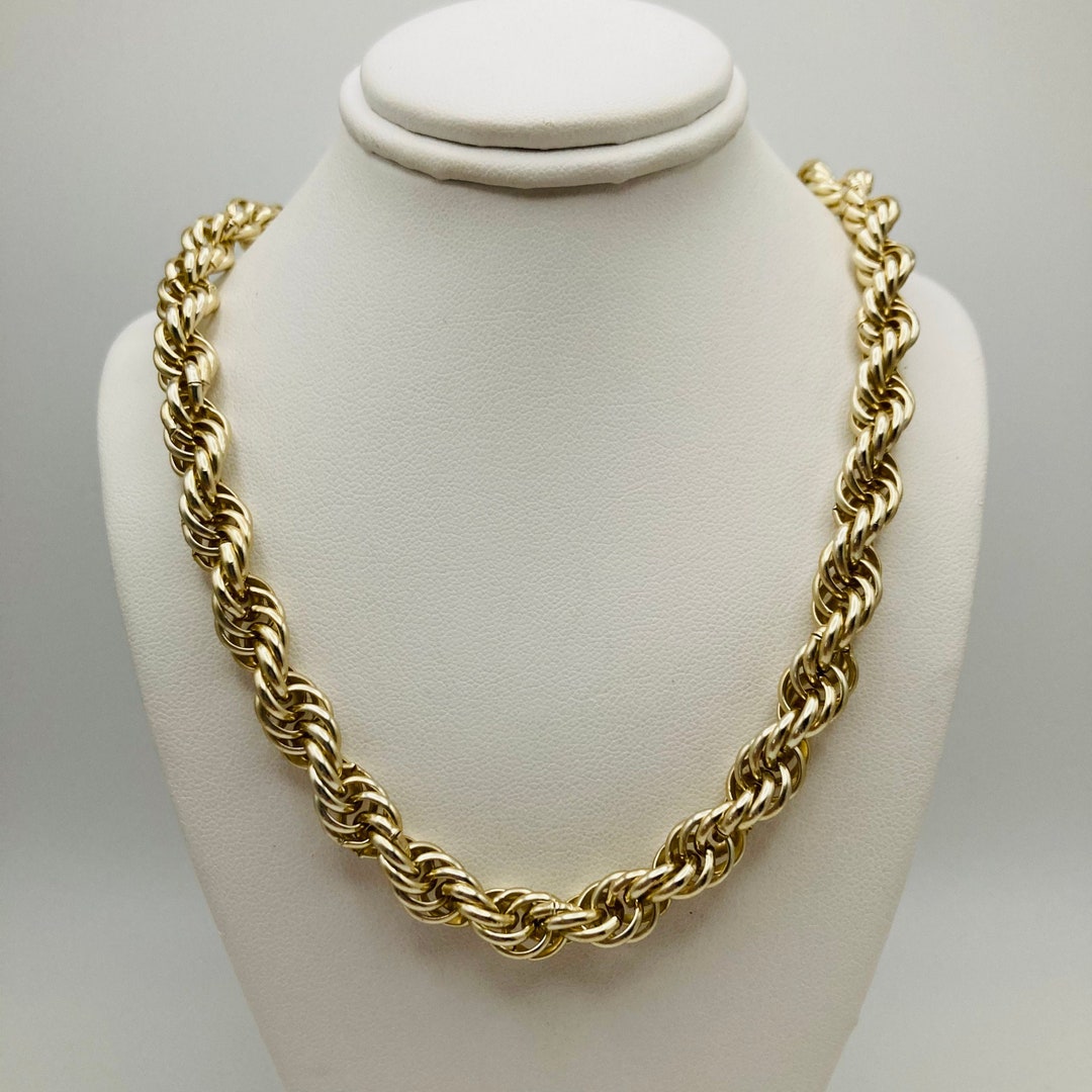 GERMANY Gold Tone Rope Chain - Chunky Chain - Vintage Germany Chain - Etsy