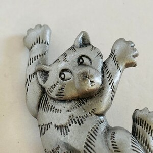 1988 JONETTE JEWELRY JJ Pewter Cat Brooch Pewter Cat Pin - Etsy