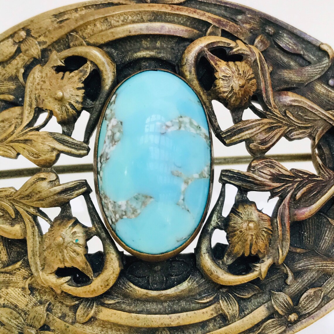 Victorian Sash Pin Bronze Sash Pin Turquoise Sash Pin - Etsy