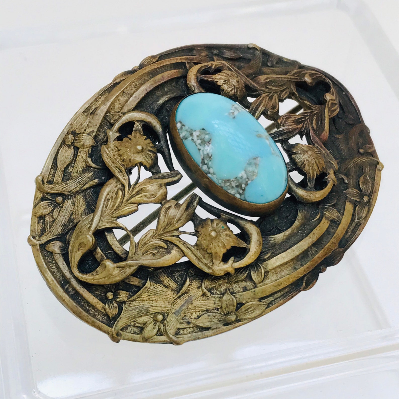 Victorian Sash Pin Bronze Sash Pin Turquoise Sash Pin - Etsy