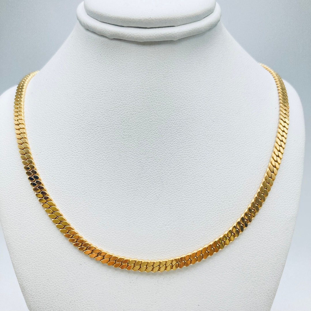 KOREA Herringbone Chain - Gold Tone Herringbone Chain - Etsy