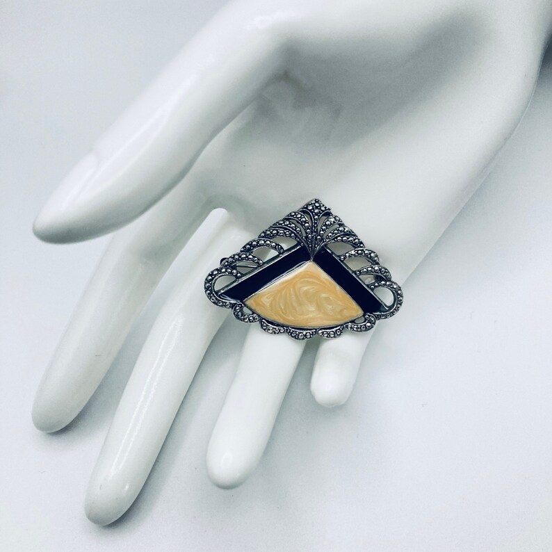 1989 AVON Vintage Pin - Marcasite Pin - Fan Pin - Etsy