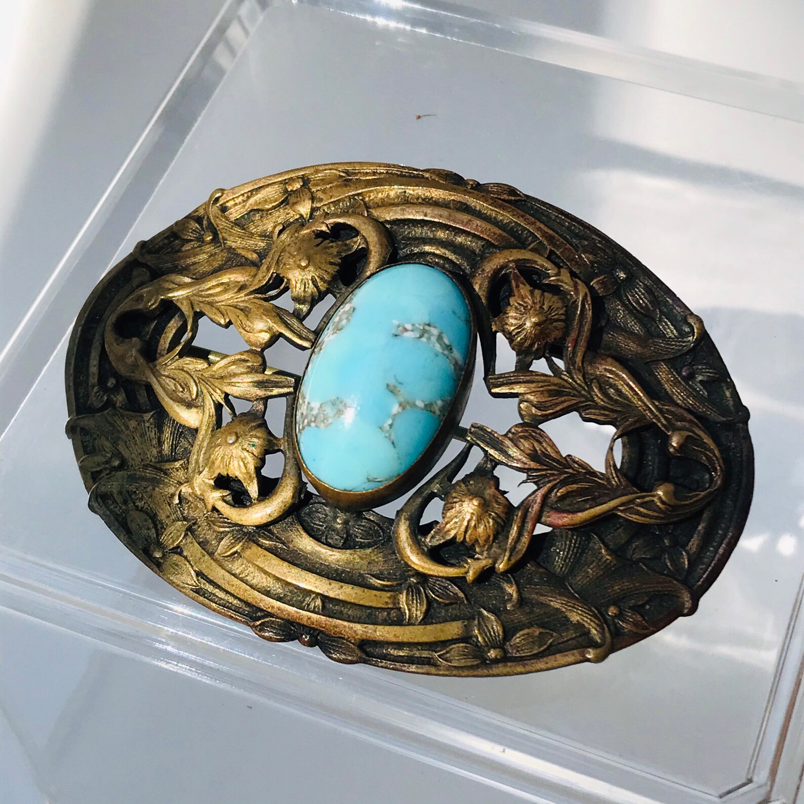 Victorian Sash Pin Bronze Sash Pin Turquoise Sash Pin - Etsy