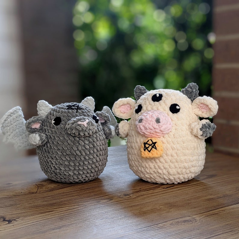 Cute Asmodeus Demon Cow Crochet Amigurumi Pattern Cute Halloween Plush ...