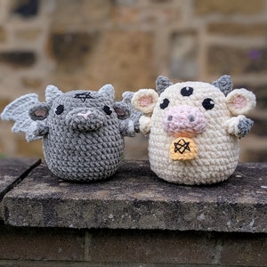Cute Asmodeus Demon Cow Crochet Amigurumi Pattern Cute Halloween Plush ...
