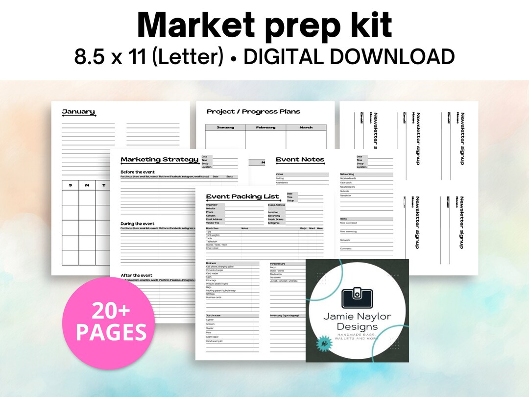 Event Market Preparation Planning Kit Small Business - Etsy
