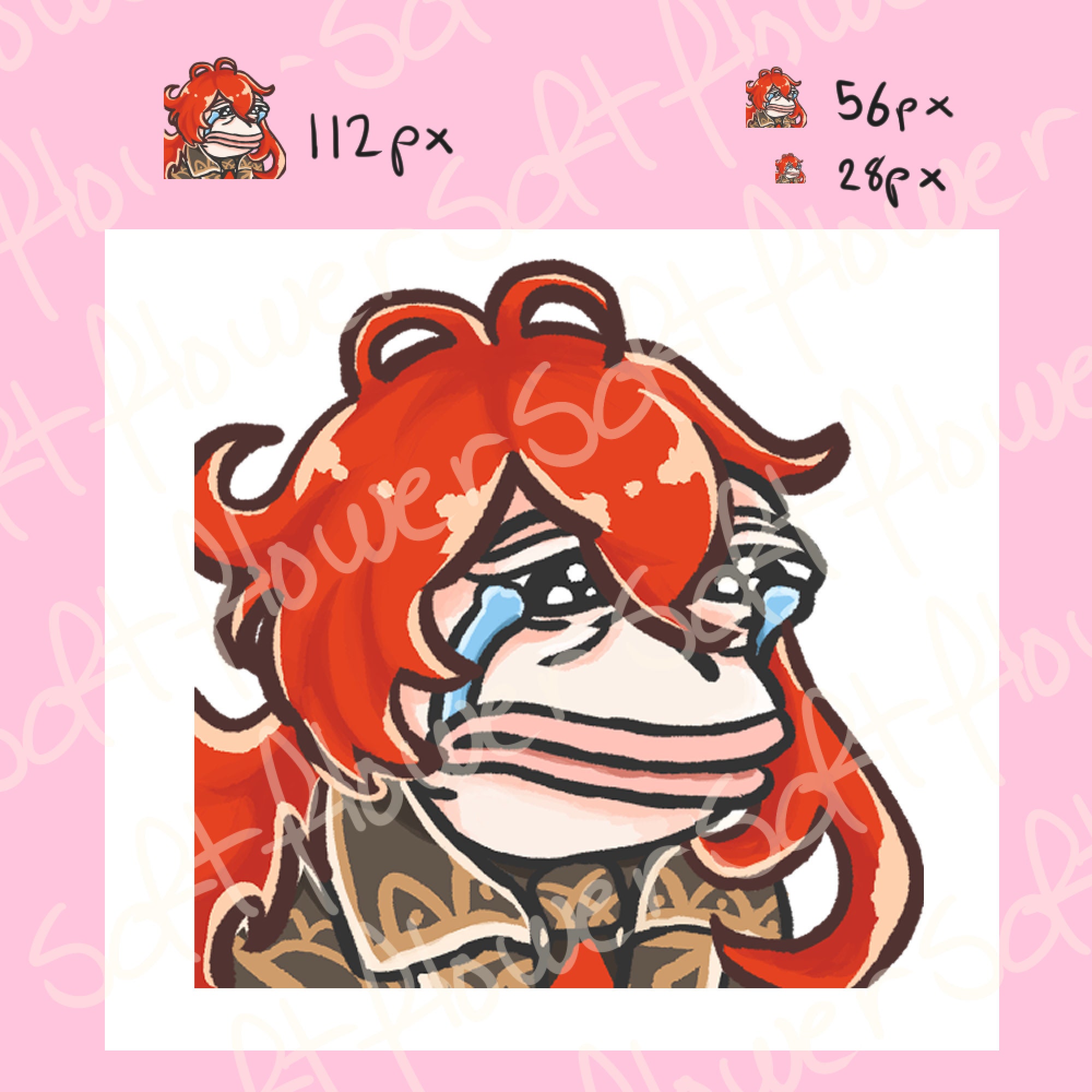 EMOTE Diluc Sad Pepe - Etsy