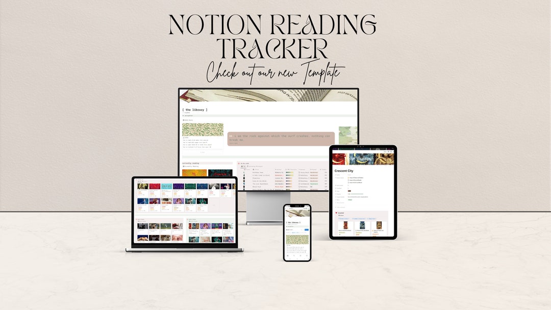 Pink/green Cute Aesthetic Reading Tracker for Notion - Etsy