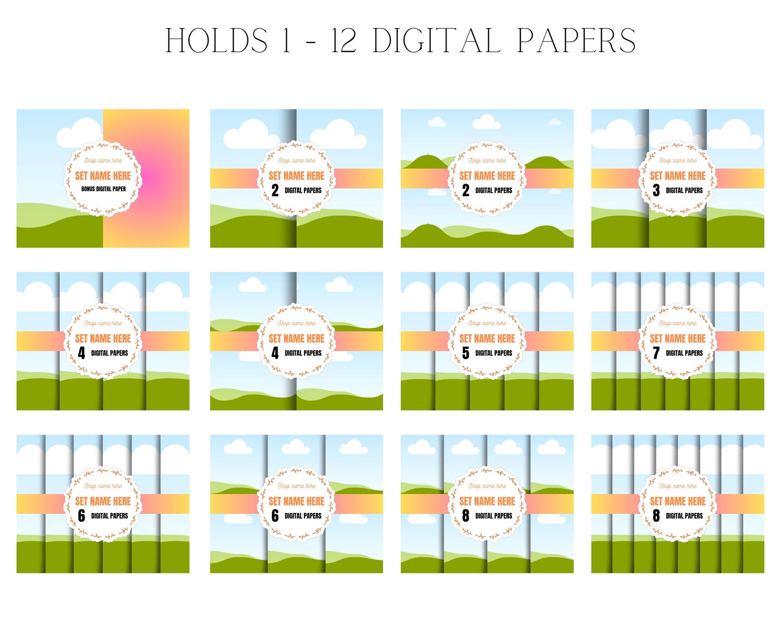 Digital Paper Mockup Bundle of 12 Templates Using Drag and - Etsy