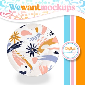 10 Inch Round Decoplate Plate Mockup for Canva With White Background - Etsy