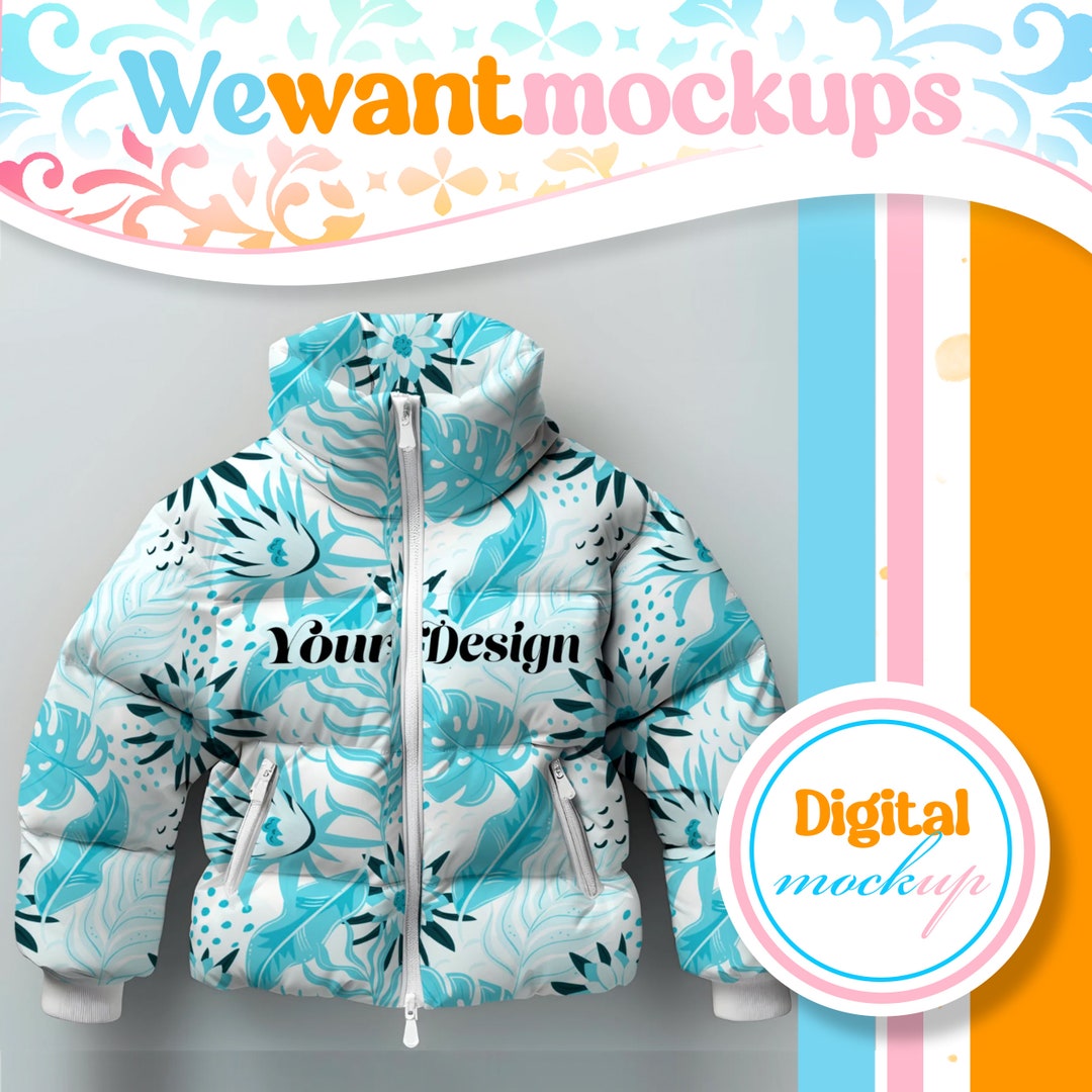 Cool Boxy Puffer Jacket Photoshop Smart Object Mockup | Easy Digital ...