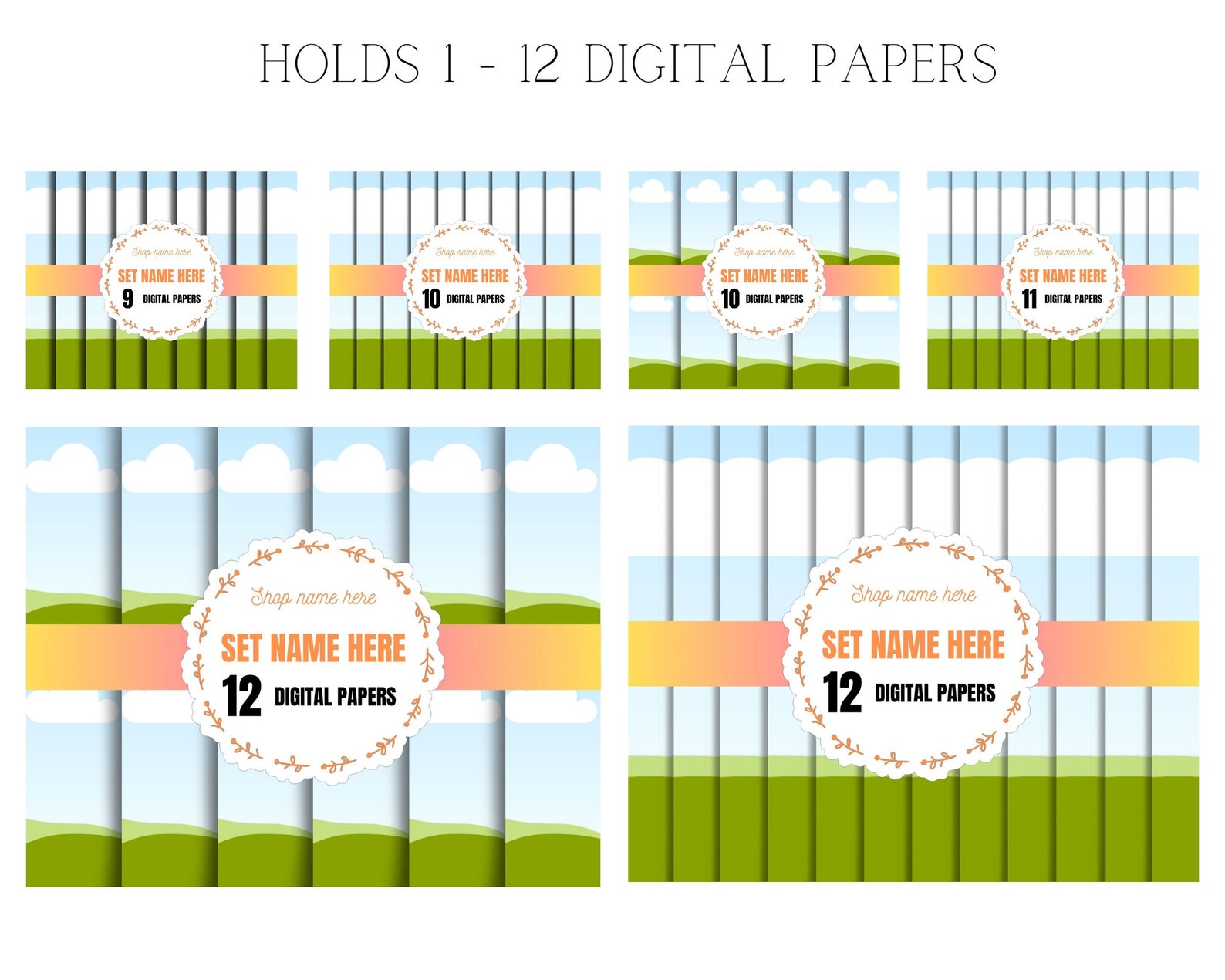 Digital Paper Mockup Bundle of 12 Templates Using Drag and Drop Canva ...