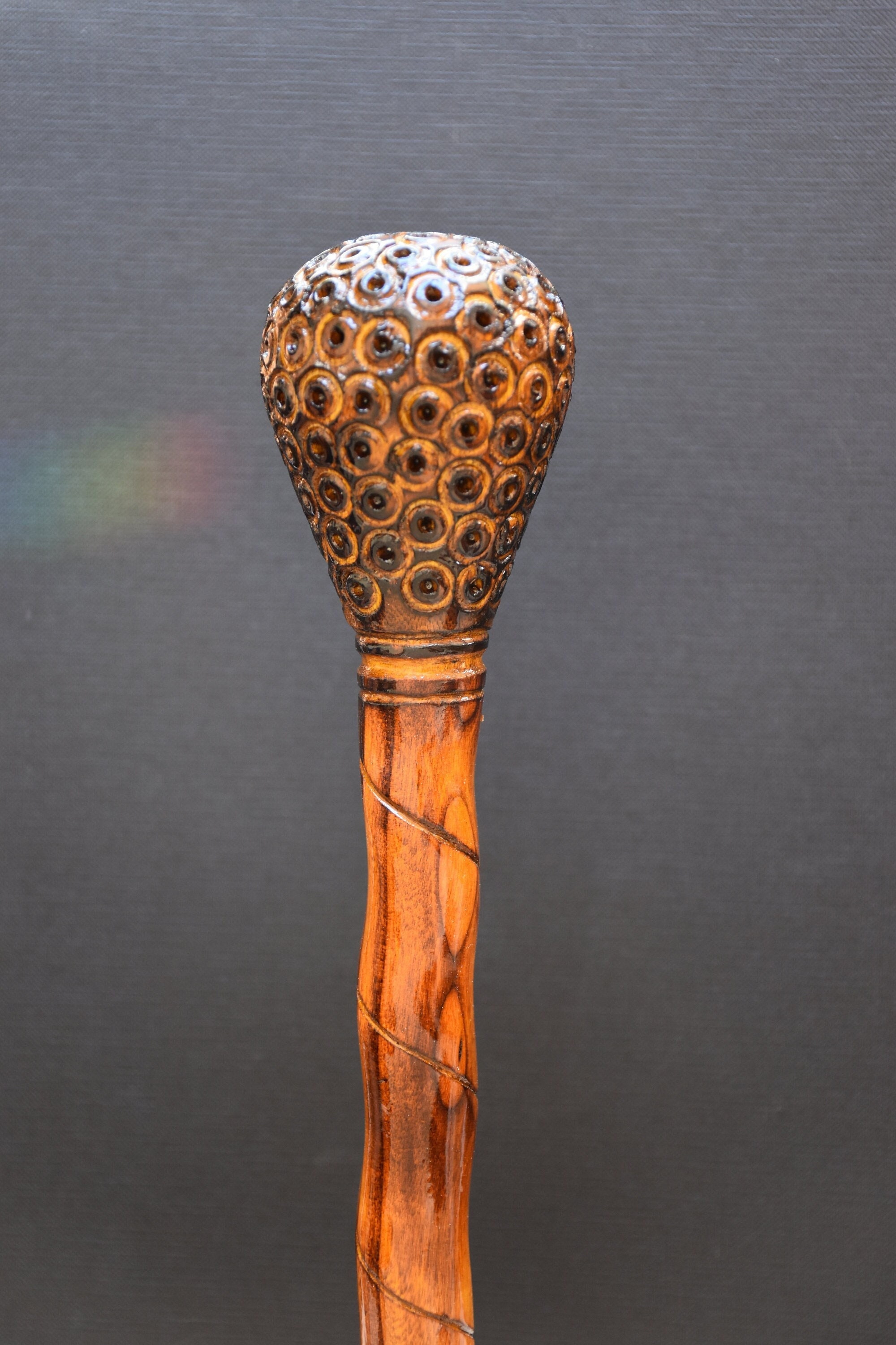 Hand Made Walking Stick Made With Cheery Wood | Rustic and Original ...
