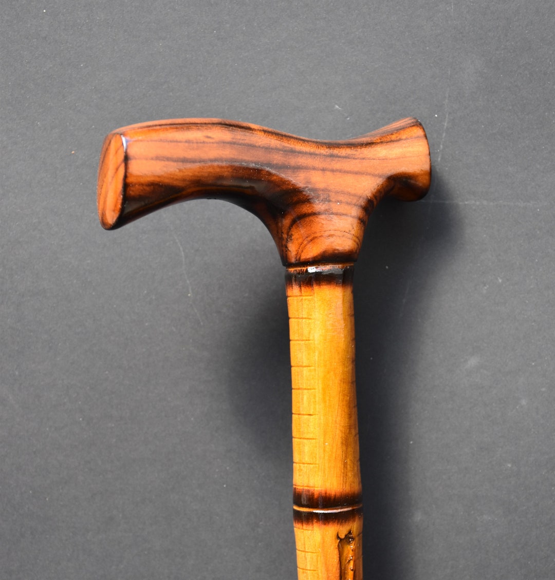 Wood Walking Cane | Classic | Cherry Wood | Handmade | Rare Finding ...