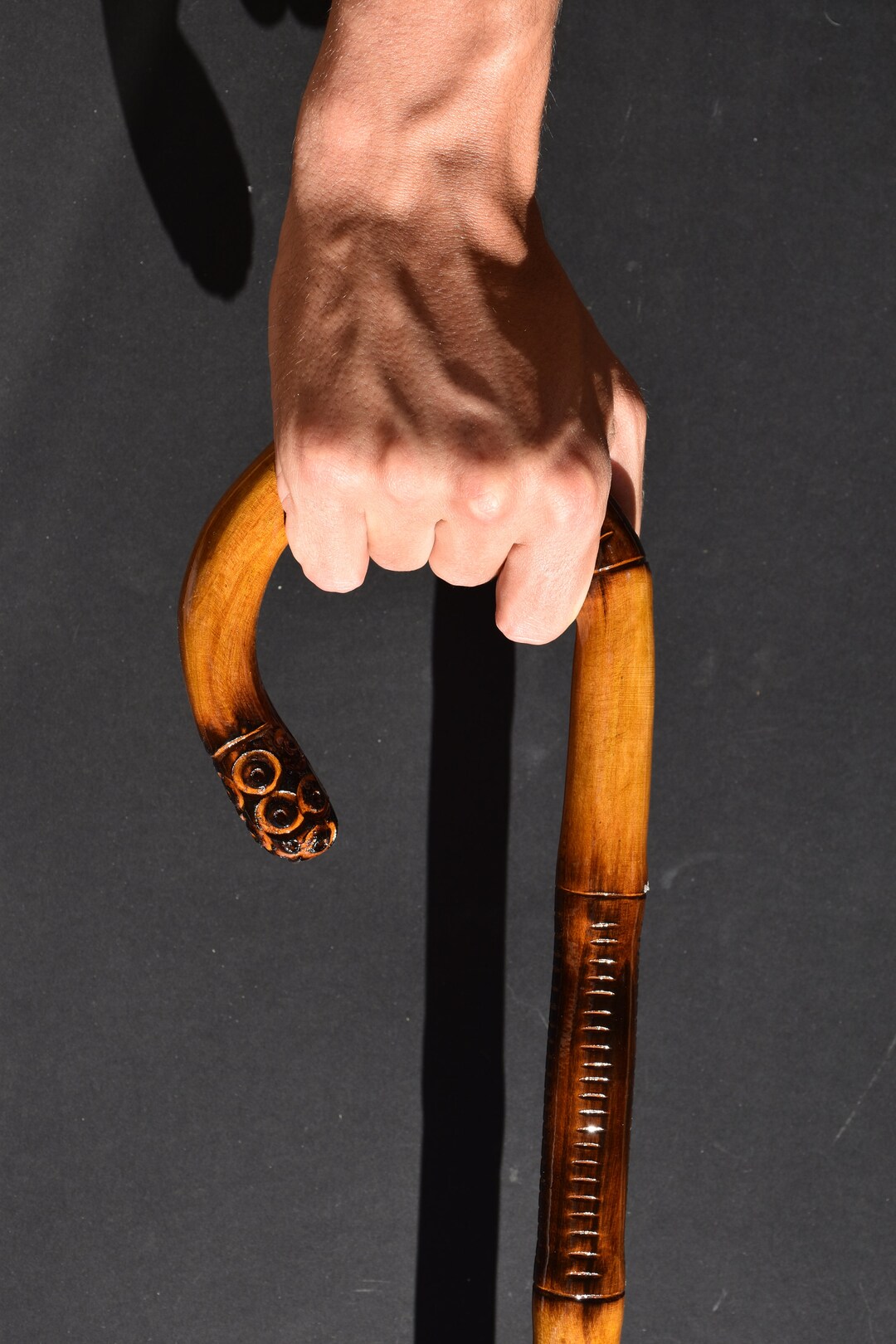 Hand Made Walking Stick Made With Cheery Wood Rustic and Original Wood ...