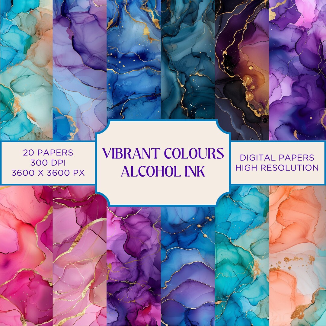 Vibrant Colour Alcohol Ink Patterns, Colorful Illustration, Watercolour ...