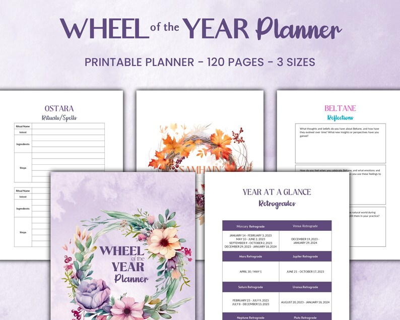 Wheel of the Year Planner & Journal Printable // Witch Planner ...