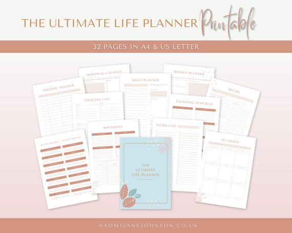 Ultimate Life Planner Printable Undated Planner Inserts - Etsy