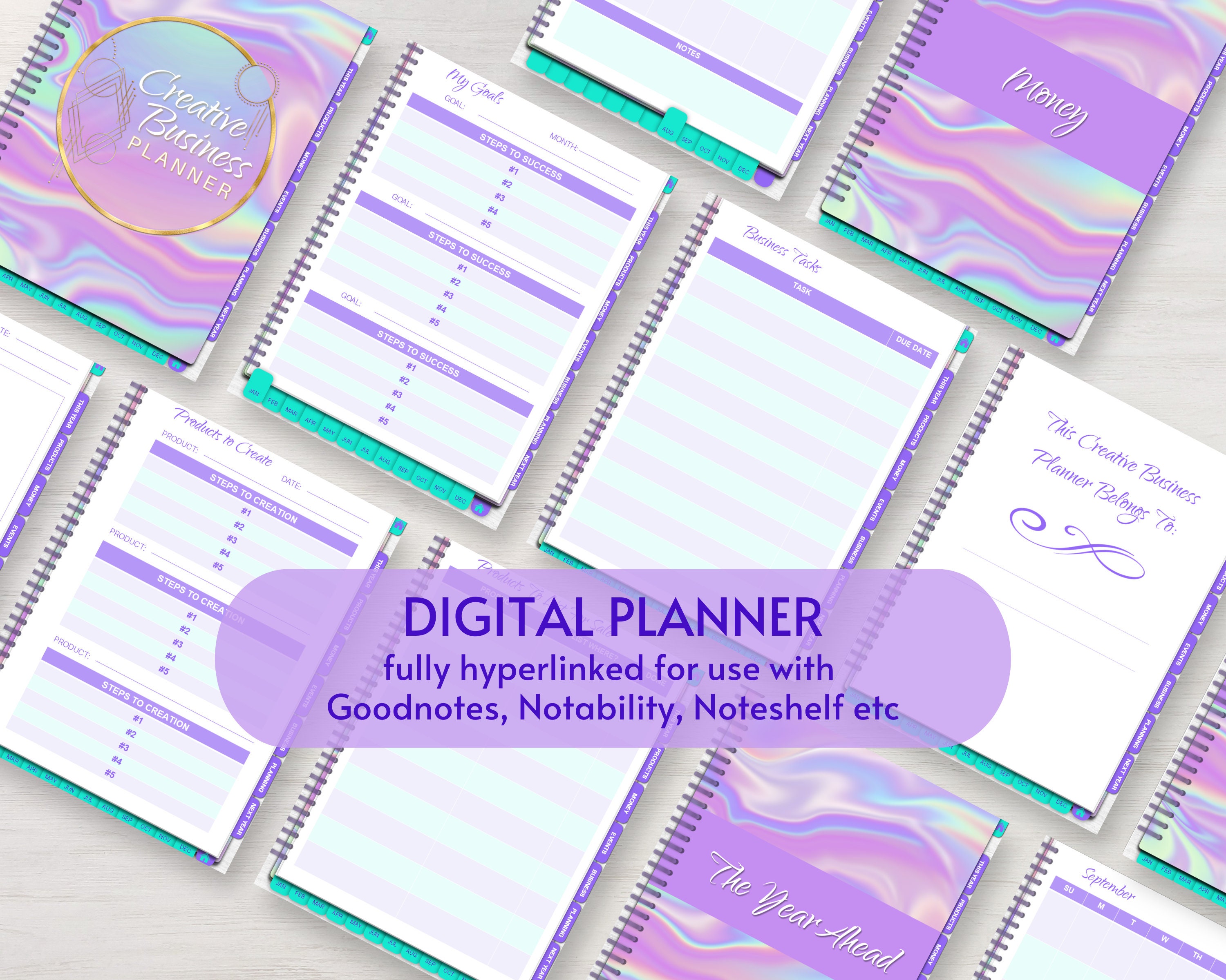 Digital Creative Business Planner, Undated Digital Planner, Goodnotes ...