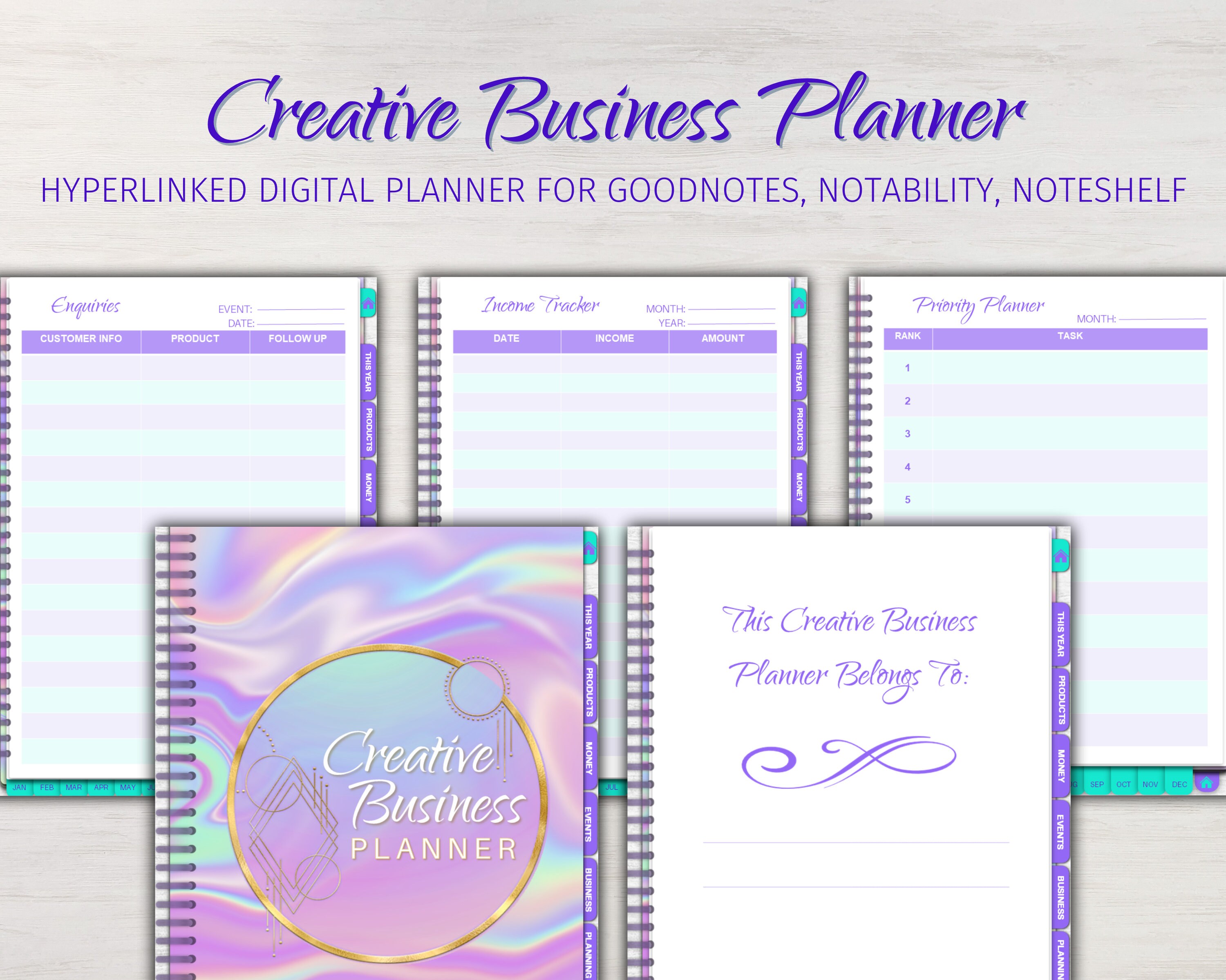 Digital Creative Business Planner, Undated Digital Planner, Goodnotes ...