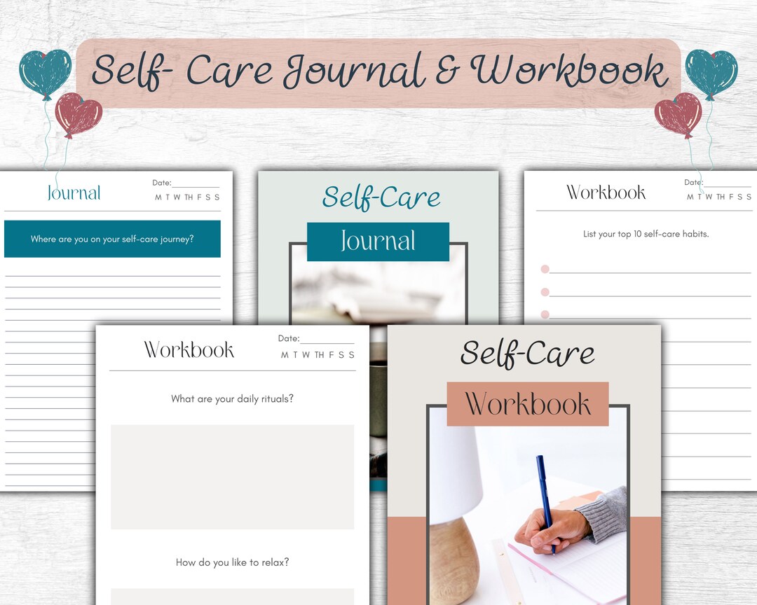 Self-care Journal and Workbook Printable Bundle | Wellness Journal ...