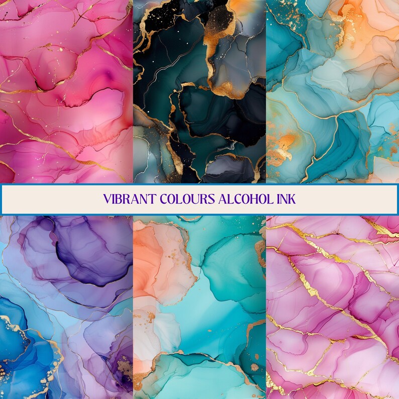 Vibrant Colour Alcohol Ink Patterns, Colorful Illustration, Watercolour ...