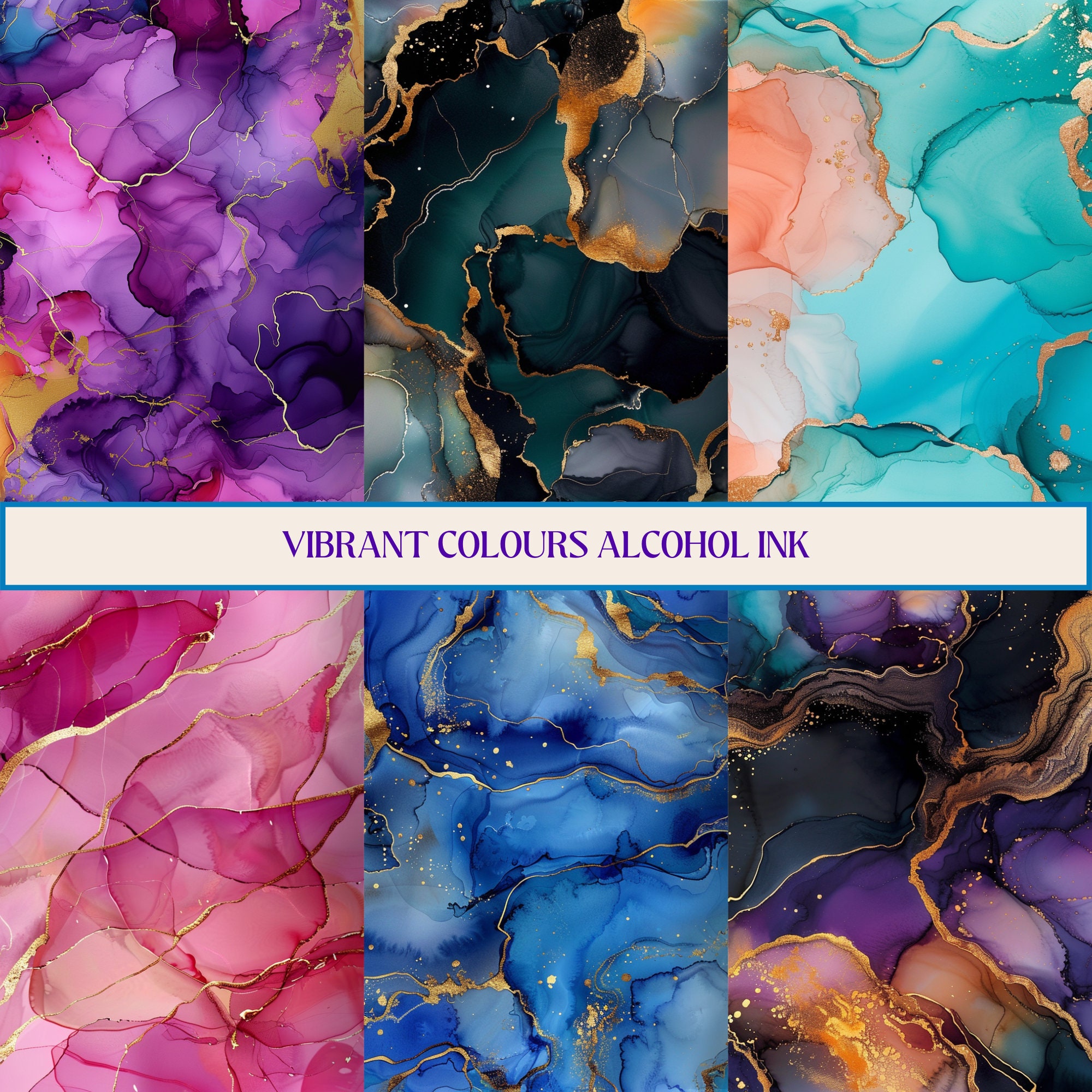 Vibrant Colour Alcohol Ink Patterns, Colorful Illustration, Watercolour ...