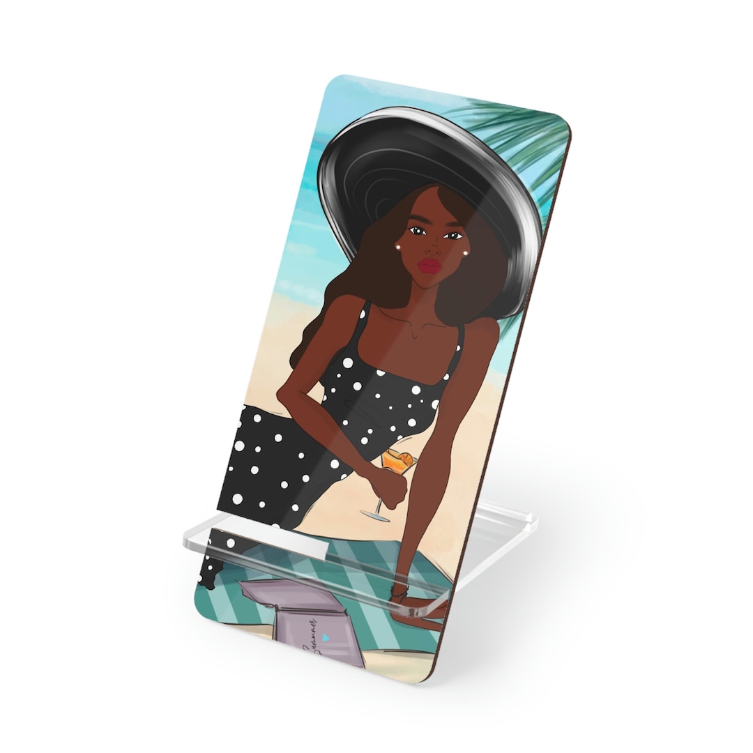 Black Girl Phone Smartphone Stand Black Woman Phone Display African ...