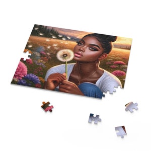 Dandelion Jigsaw Puzzle | Black Women Art | Black Girl Art | Black ...