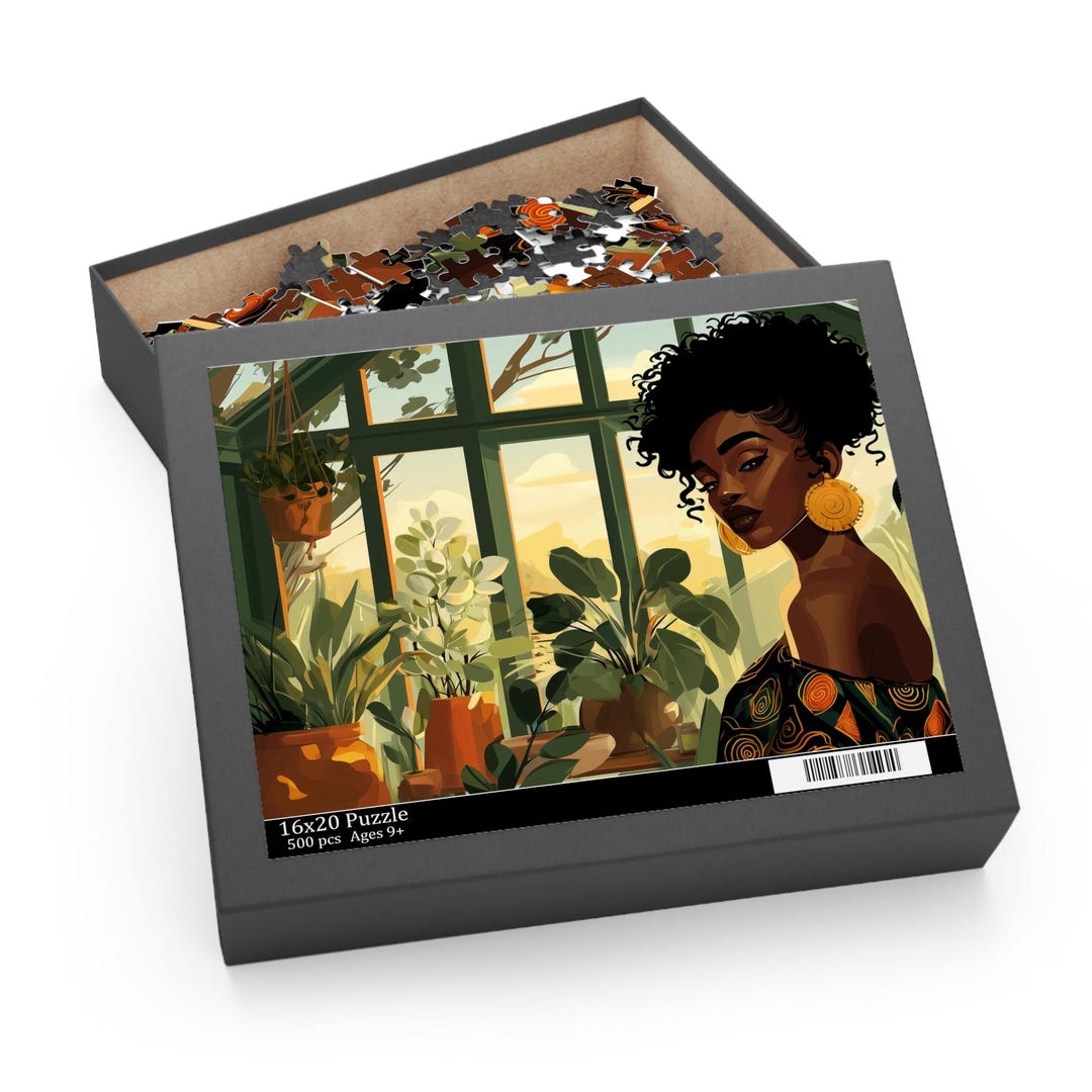 Sunroom Glow Jigsaw Puzzle | Black Girls Garden | Plant Lover Art ...