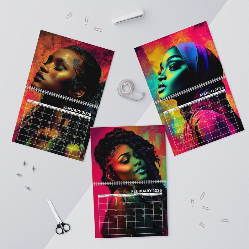 Melanin Beauties in Color 2026 Wall Calendar | Black Women Calendar ...