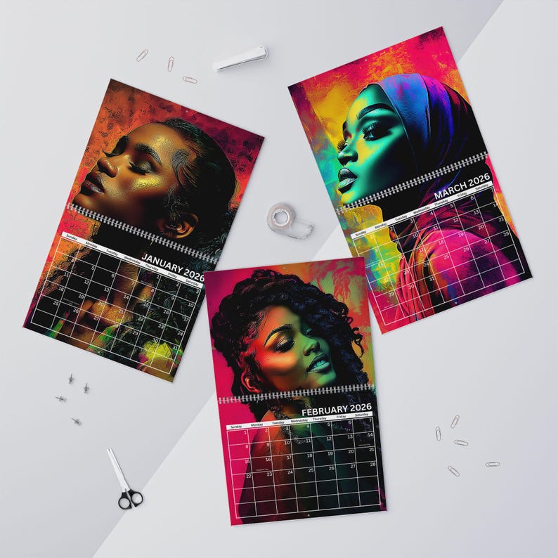 Melanin Beauties in Color 2026 Wall Calendar | Black Women Calendar ...