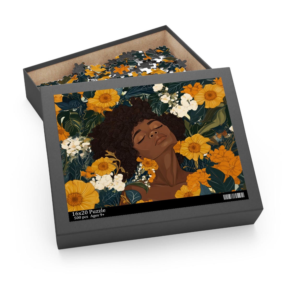 Calming Flowers Jigsaw Puzzle | Black Girl Puzzle | Black Woman Puzzle ...