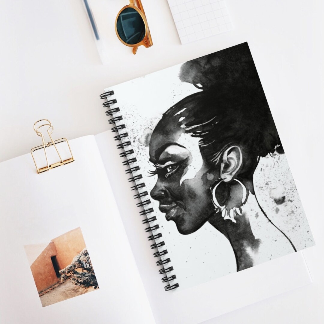 African American Spiral Notebook Black Woman Notebook - Etsy