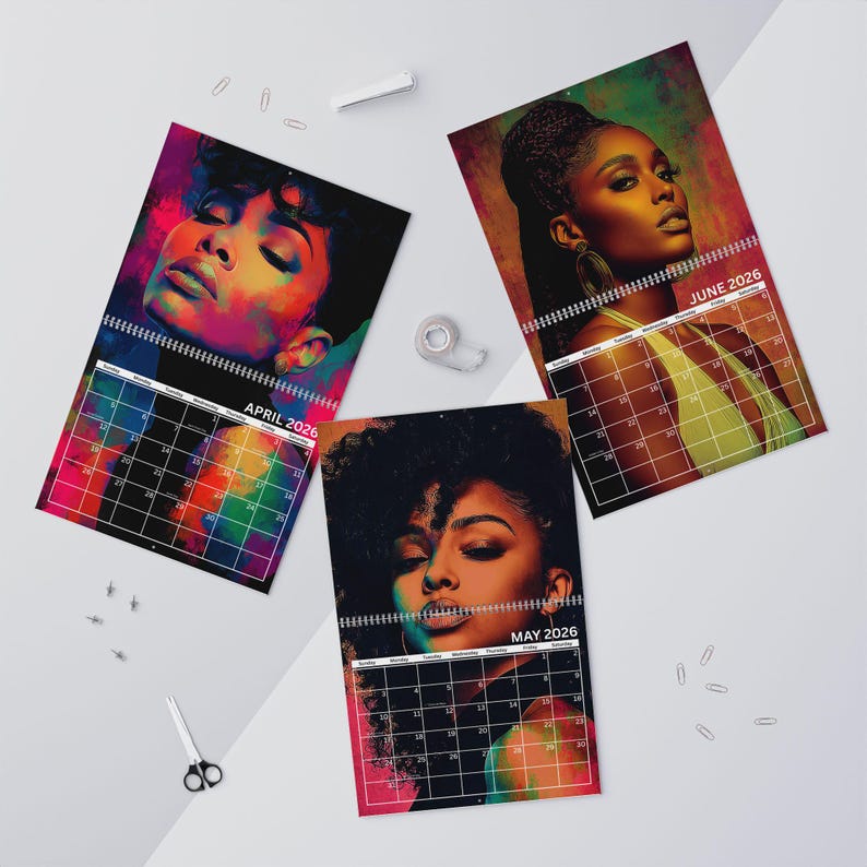 Melanin Beauties in Color 2026 Wall Calendar | Black Women Calendar ...