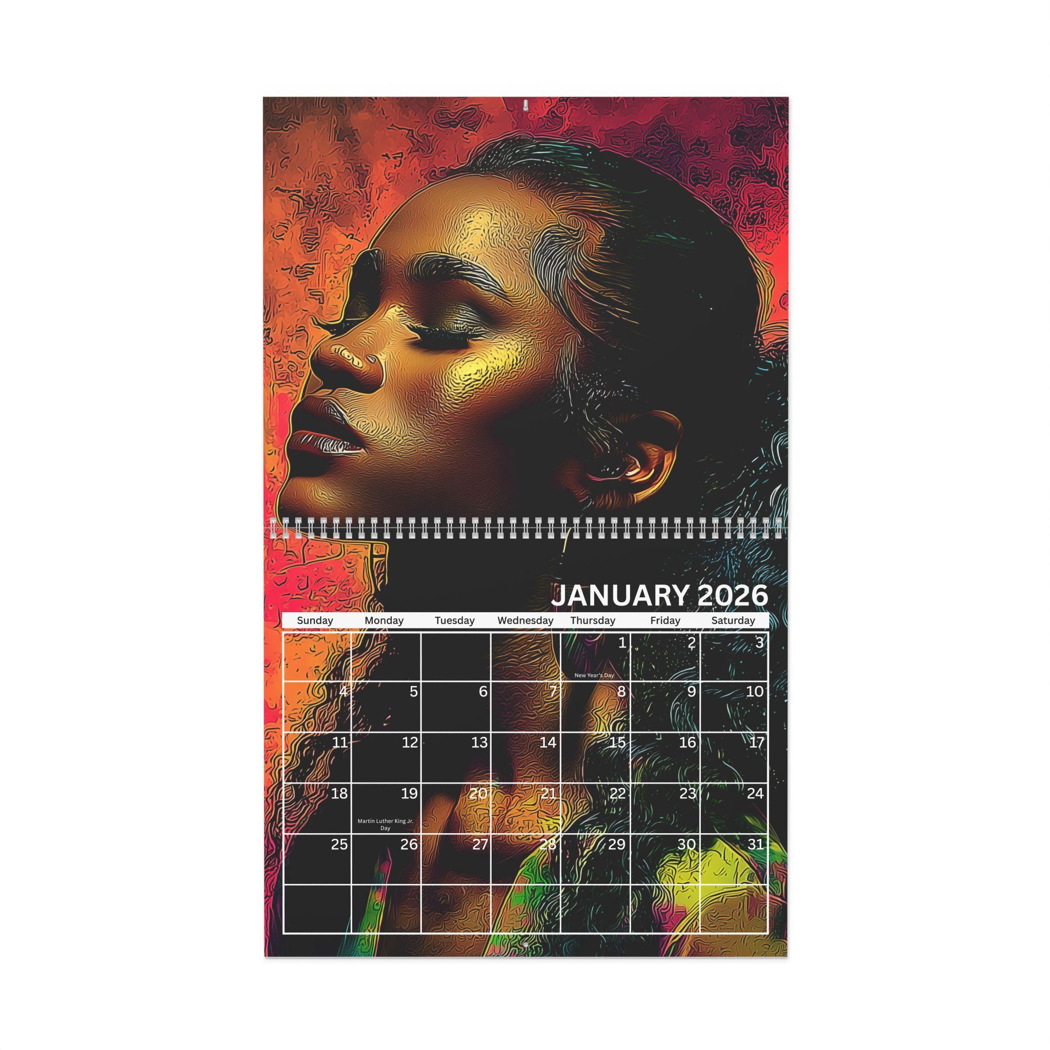 Melanin Beauties in Color 2026 Wall Calendar | Black Women Calendar ...