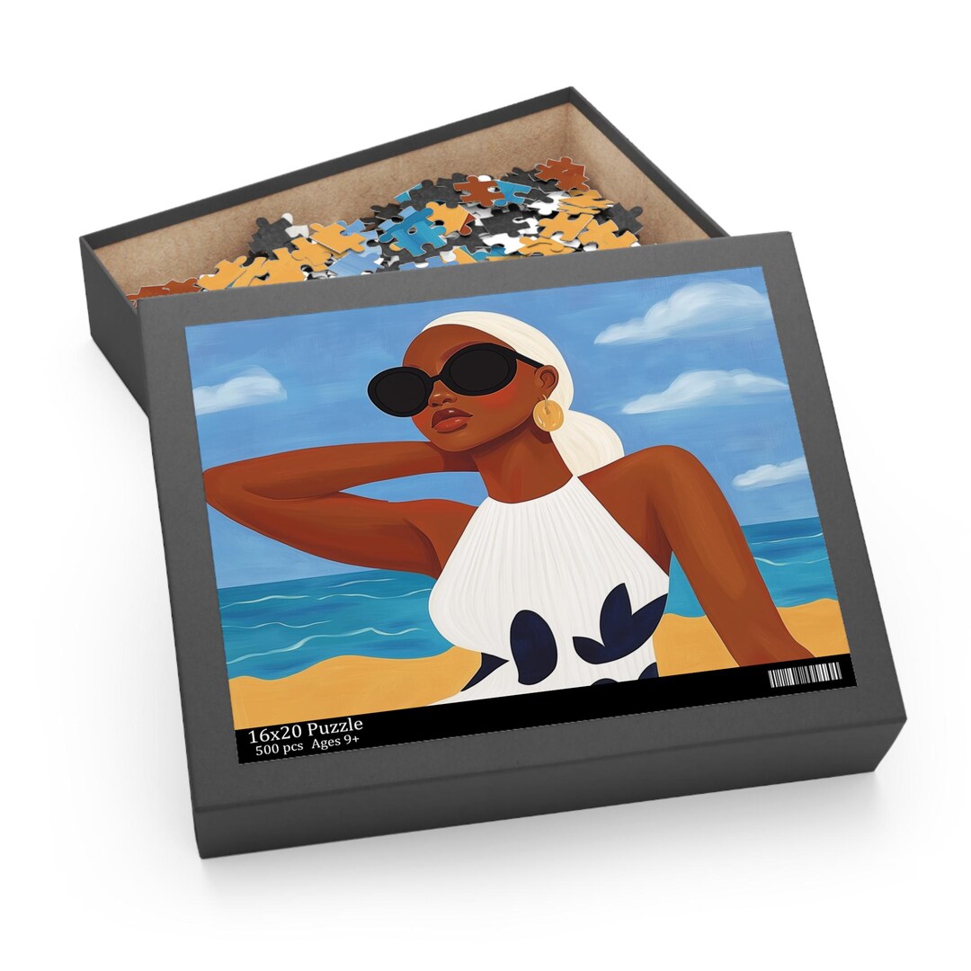 Beach Beauty Jigsaw Puzzle | | Black Woman Puzzle | Black Girl Art ...