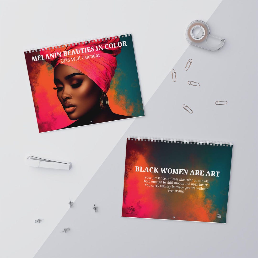 Melanin Beauties in Color 2026 Wall Calendar | Black Women Calendar ...
