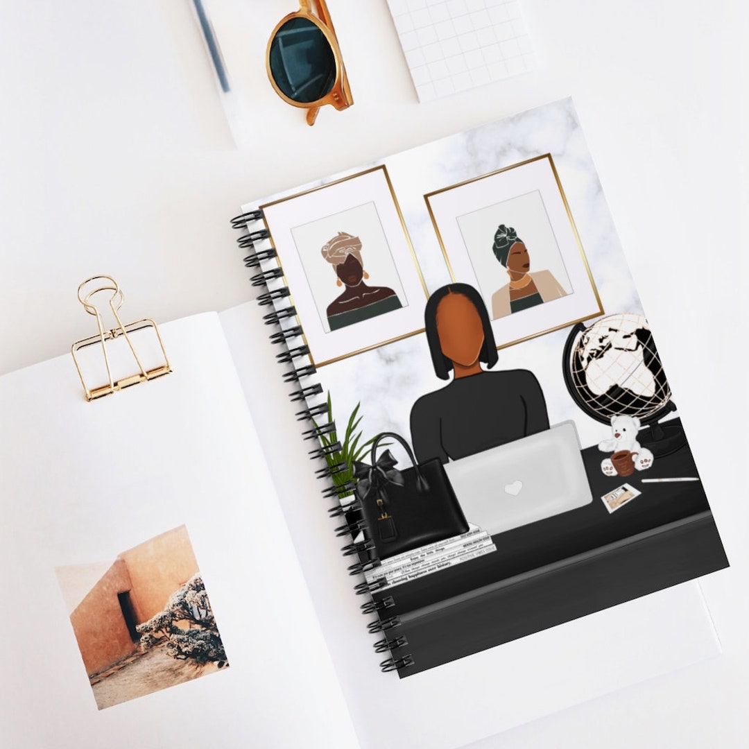 Girl Boss Notebook African American Spiral Notebook Black Woman ...