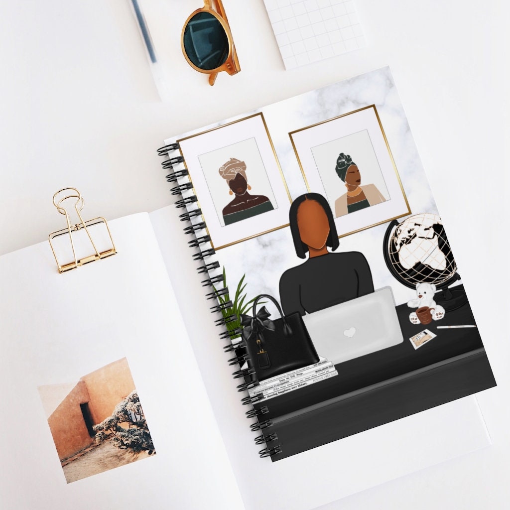 Girl Boss Notebook African American Spiral Notebook Black Woman ...