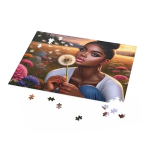 Dandelion Jigsaw Puzzle | Black Women Art | Black Girl Art | Black ...