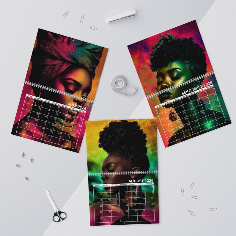 Melanin Beauties in Color 2026 Wall Calendar | Black Women Calendar ...