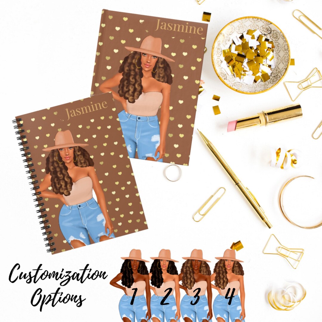Personalized Notebook African American Spiral Notebook Black Woman ...