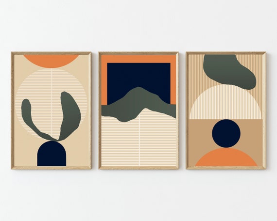 Minimalist Abstract Aesthetic Illustrations Set of 3 Print - Etsy