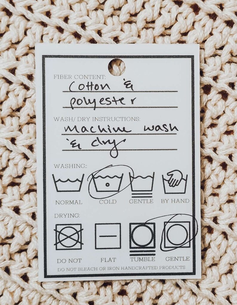 Crochet Labels / Knit Care Labels. EDITABLE and PRINTABLE Make Your ...