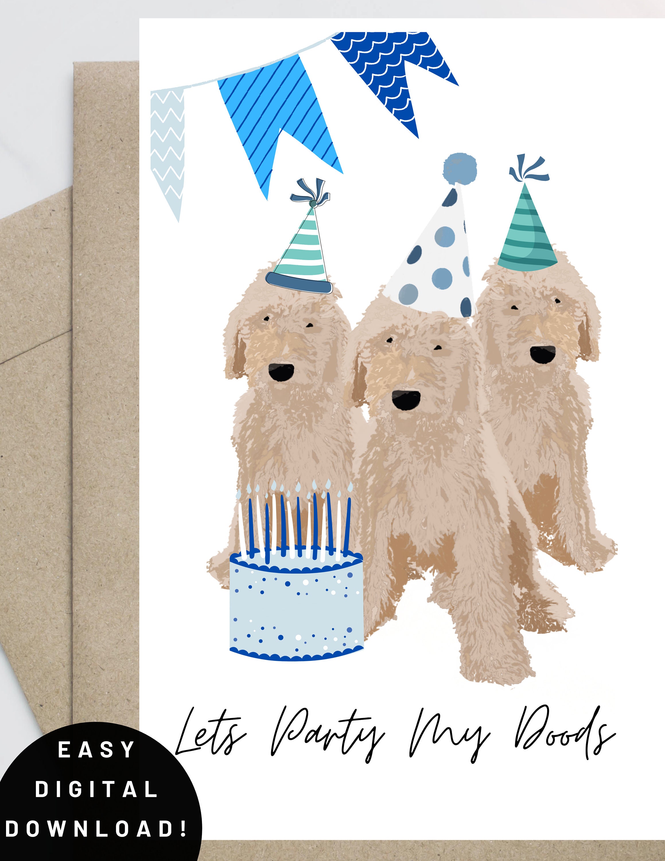Let's Party My Doods Doodle Birthday Card. Doodle Gifts | Etsy