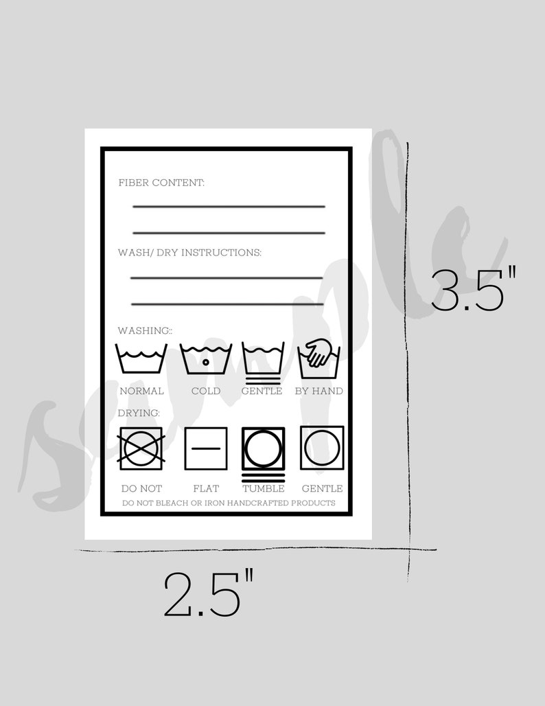 Crochet Labels / Knit Care Labels. EDITABLE and PRINTABLE Make Your ...