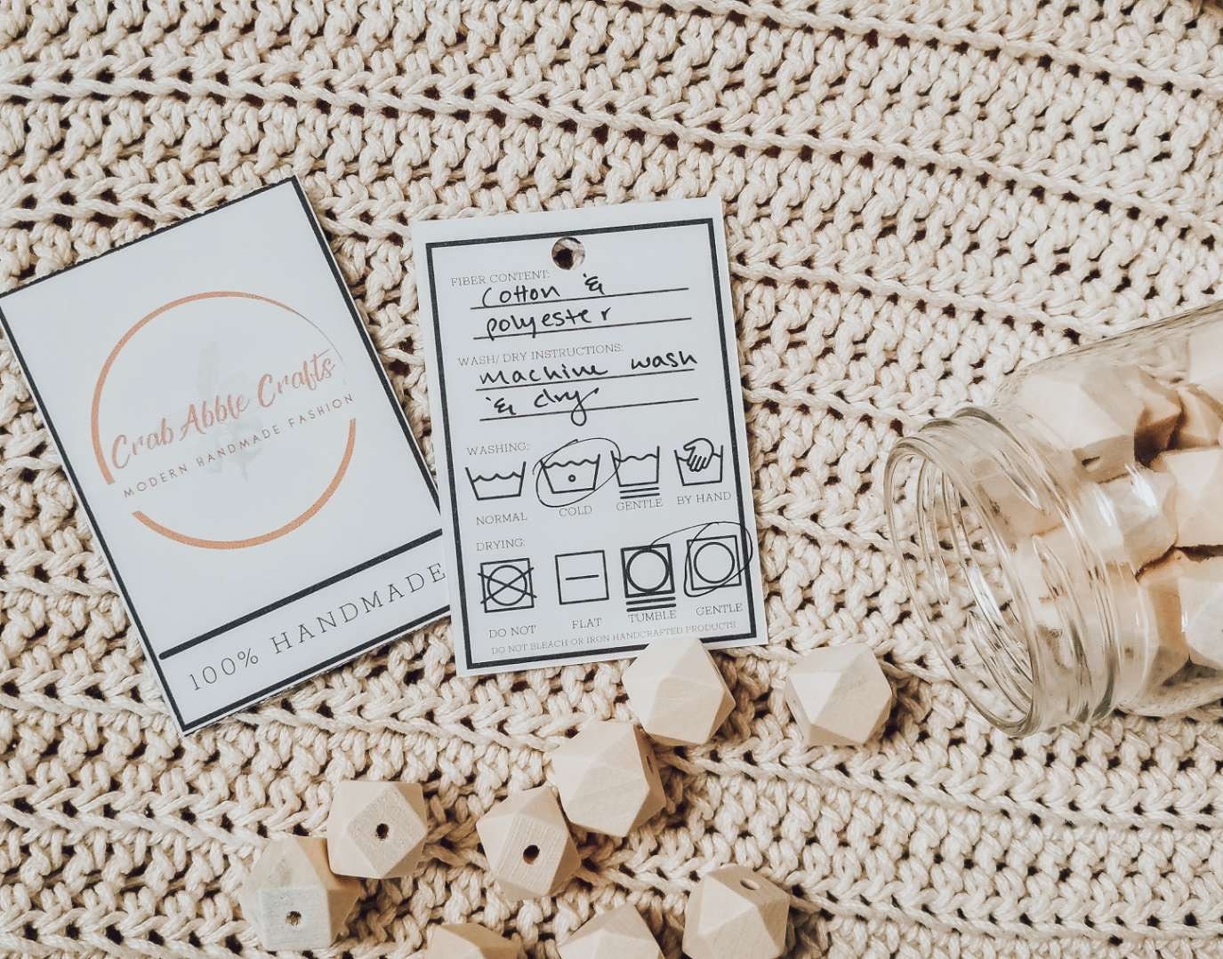 Crochet Labels / Knit Care Labels. EDITABLE and PRINTABLE Make Your ...