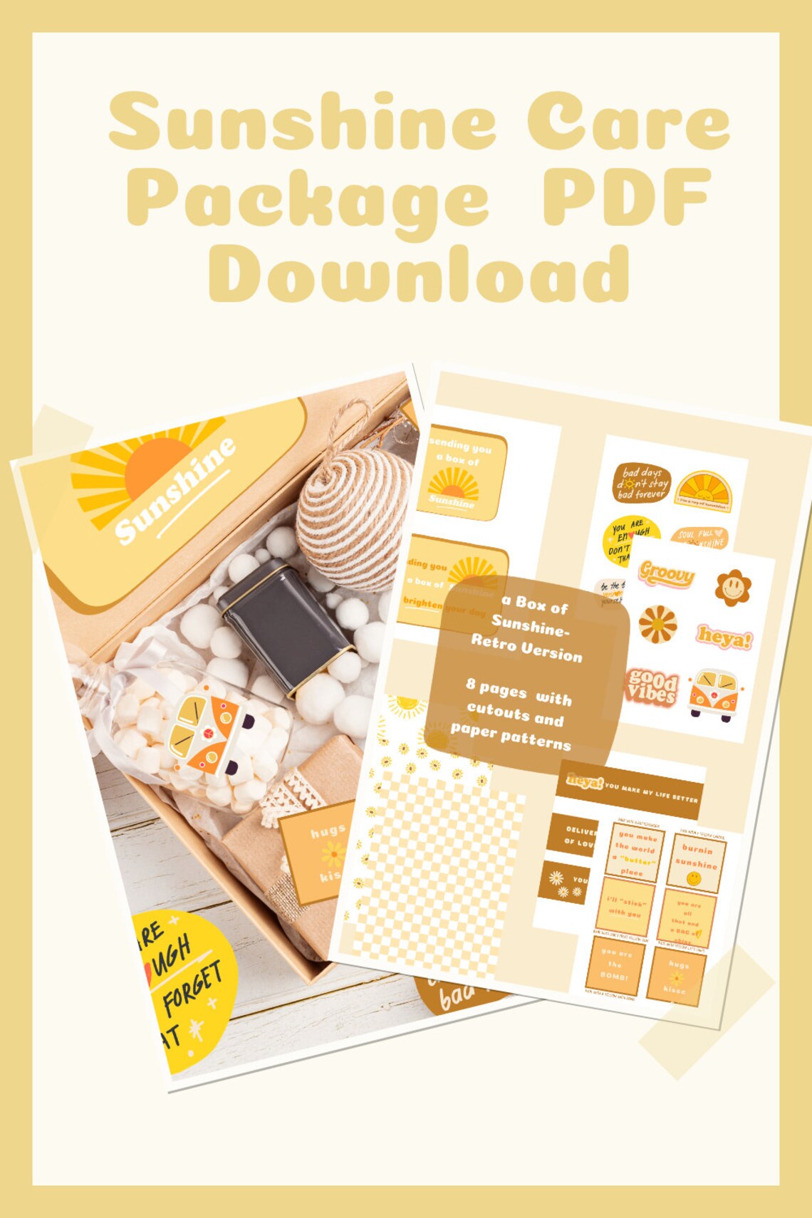 A Box of Sunshine | 70s Retro Theme Printable PDF | to Brighten Their ...